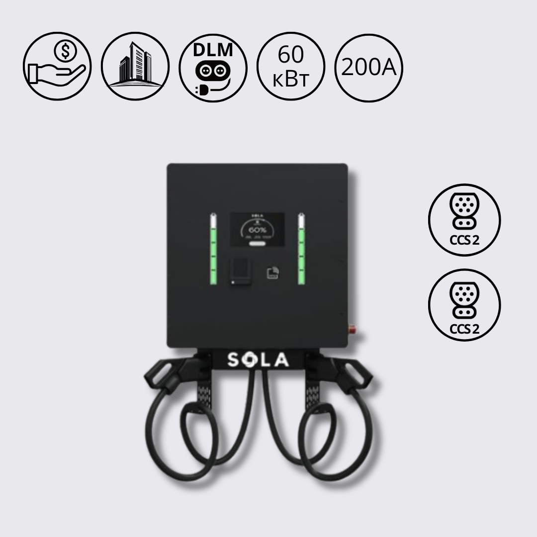 Зарядна станція Wall-E Box DUO 60 кВт DC 200А з роз'ємом CCS Combo 2 ...